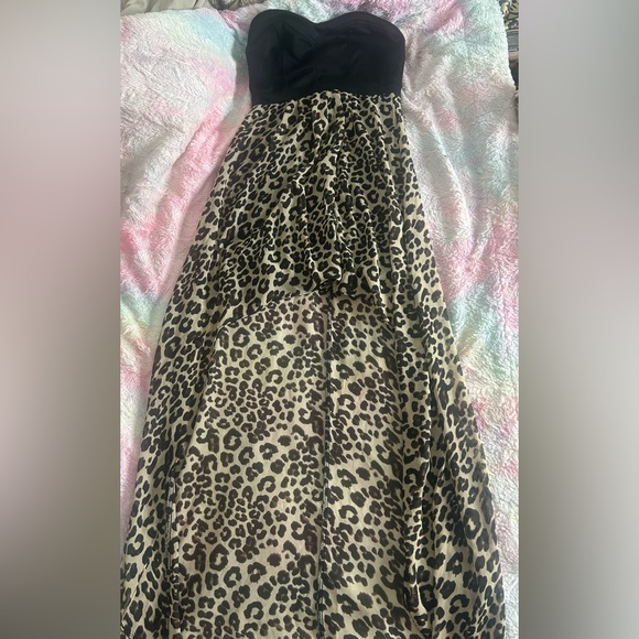 pompous girly | Dresses | Black And Cheetah Print Dress Short In The ...